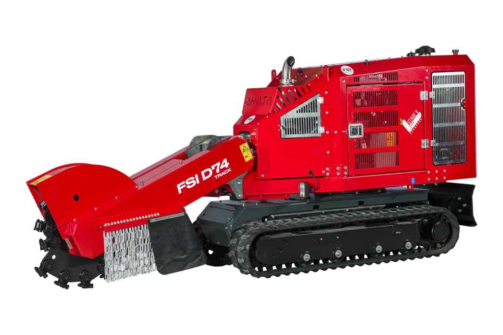 FSI D74 TRACK - Powerful 74 hp diesel engine stump grinder